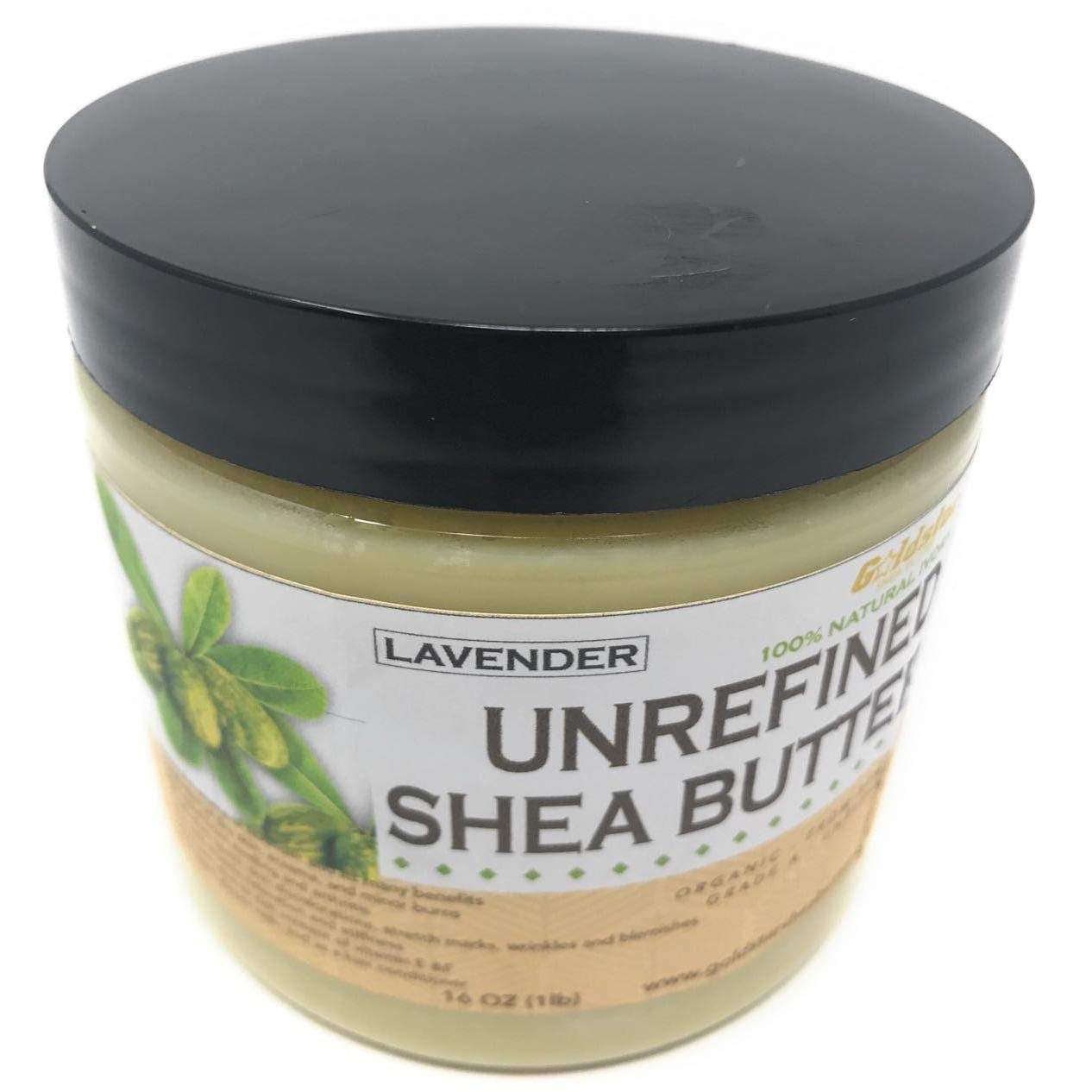 Goldstar Grade A Unrefined Shea Butter infused with Lavendar (16 OZ ...