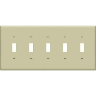 White 5 Gang Button 10A 250V Wall Mount Light Switch Plate - Walmart.com