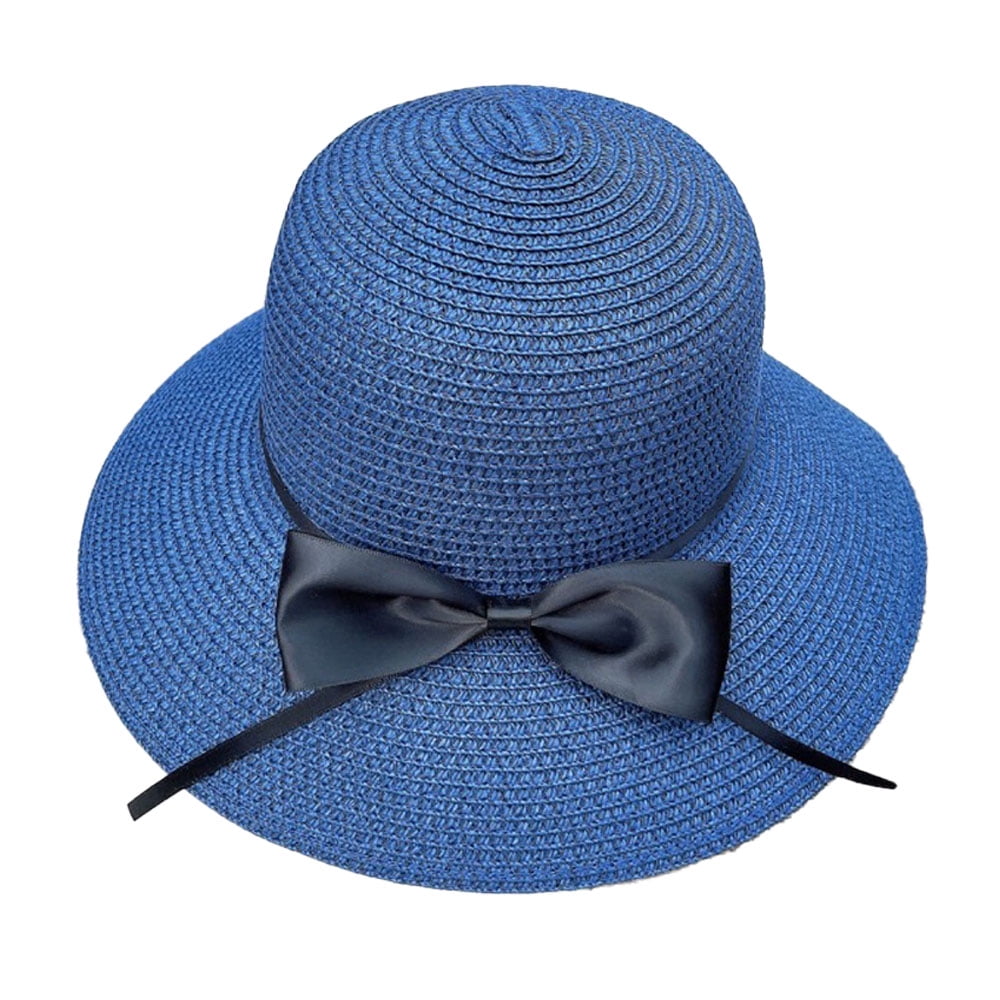 56-58 cm hat circumference female bow straw hat summer big brim sun hat ...