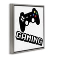 Stupell Industries Playful Pixel Gaming Gray Framed Floater Canvas Wall ...