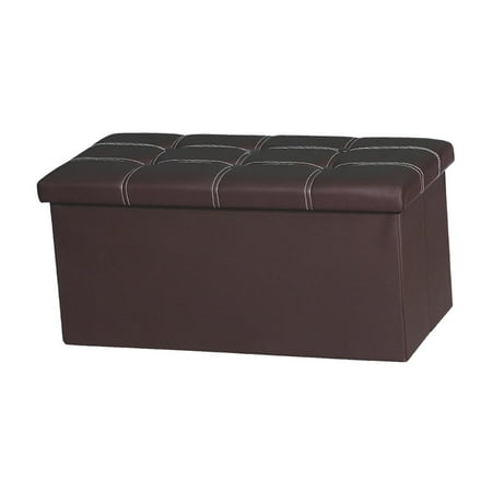 Folding Storage Boxes Seat, Foot Rest Stool Storage Bins for Living ...