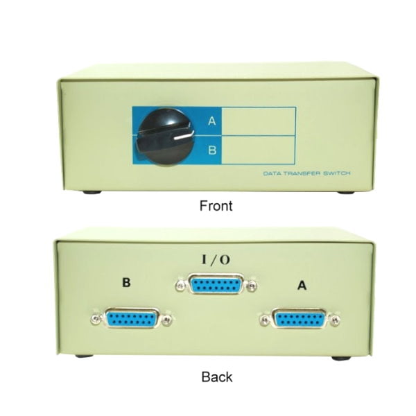Kentek DB15 2 Way Manual Data Switch Box 15 Pin I/O AB Female Port for ...