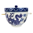 Blue White Dragon Ramen Bowl With Tempura Divider Condiment Lid ...