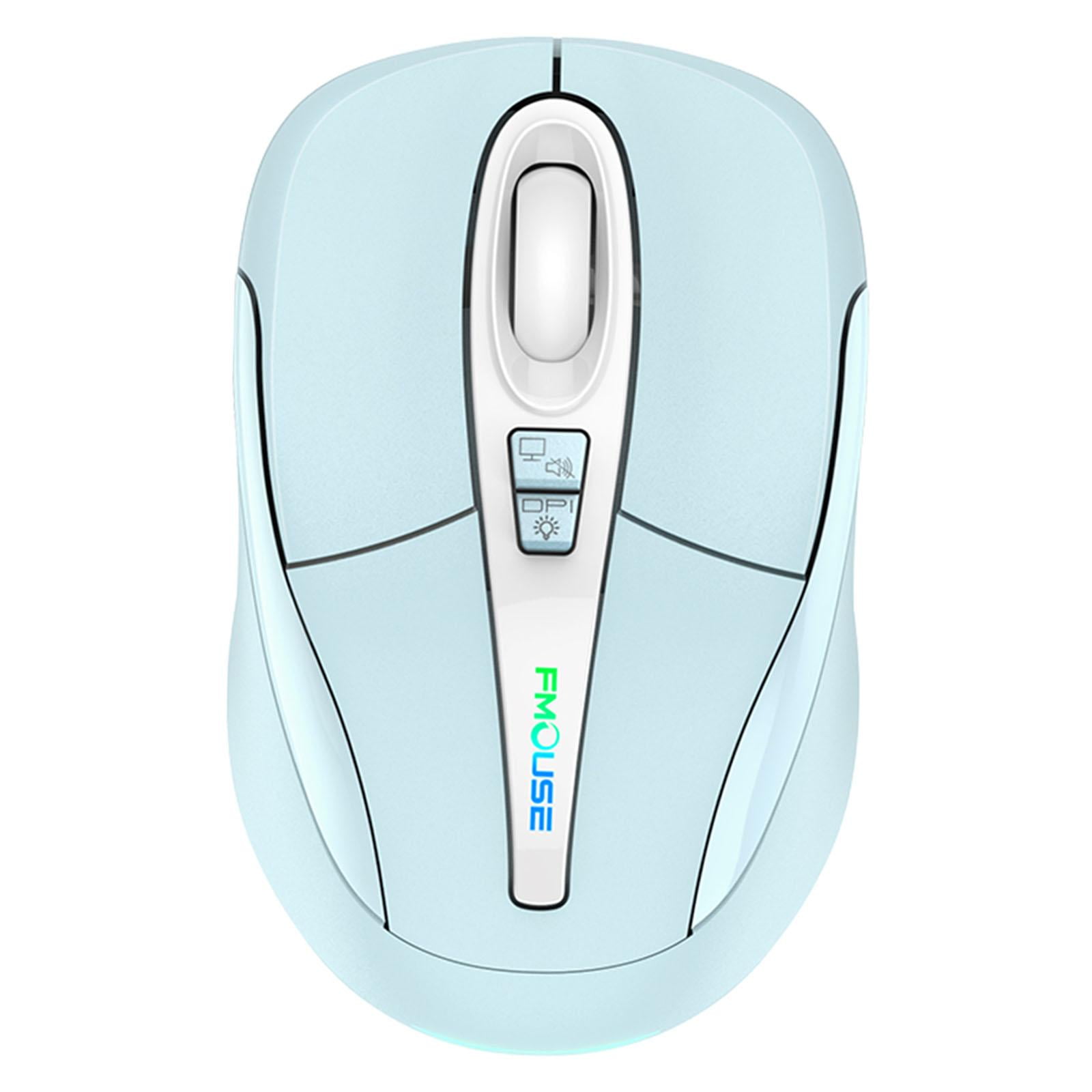 Ratón inalámbrico portátil de 2,4 G, luces LED de colores recargables ...