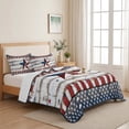 Queen Quilt Bedding Set USA Flag Western Star Breathable Summer Cooling ...