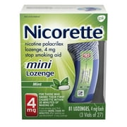 Nicorette Mini Nicotine Lozenges to Stop Smoking, 4mg, Mint Flavor - 81 ...