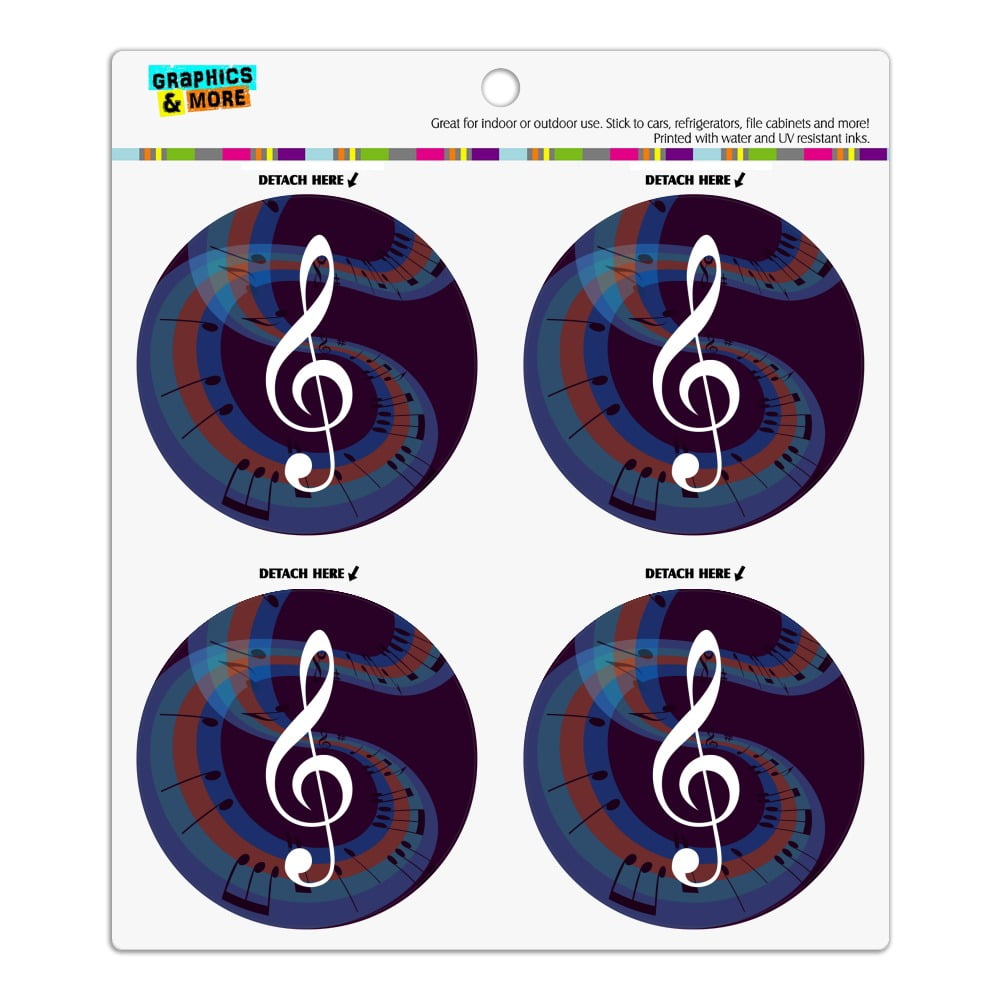 Treble Clef on Music Notes Refrigerator Fridge Locker Vinyl Circle ...