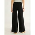 Free Assembly Women’s Belted Wide Leg Trouser Jeans, 31” Inseam, Sizes ...