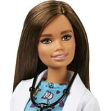 Barbie Pet Vet Fashion Doll, Brunette Veterinarian with Medical Coat ...
