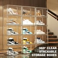 Shoe Storage Box Containers Clear Sneaker Box Plastic Stackable Boot ...