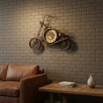 kowaku Wrought Iron Motorcycle Clock Distressed Finish Motorcycle Wall ...