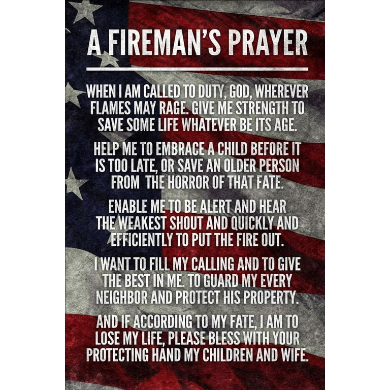 Firefighter Prayer Poster