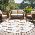 8ft Round Rug Brown Airplane Area Rugs for Living Room Bedroom Washable ...