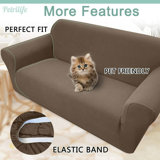 Nvzi upgraded waterproof sofa cover stylish stretch couch cover for 3 cushion couch non Slip sofa slipcover with elastic band pet proof furniture