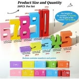 XZAMB Wooden Number Building Blocks for 3+ Years Old Kids, Sensory ...