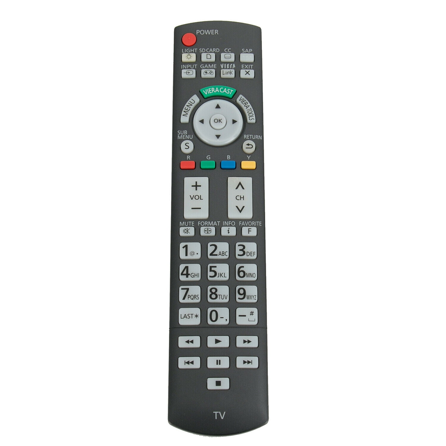 N2QAYB000486 Remote for Panasonic TV TC-P58VT25 TC-P65VT25 TC-P50G25X ...