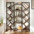 Dextrus 5 Tier Tall Bookshelf, 70.8" Wide Tree Bookcase, Industrial ...