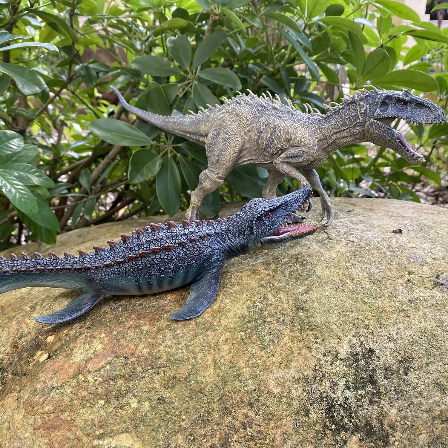 Buy EOIVSH Large Dinosaur Toy Indominus Rex & Mosasaurus, Plastic ...