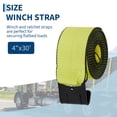 GIMMYFIVE 4" x 30' Winch Straps with Flat Hooks, 4 Pack Heavy Duty ...