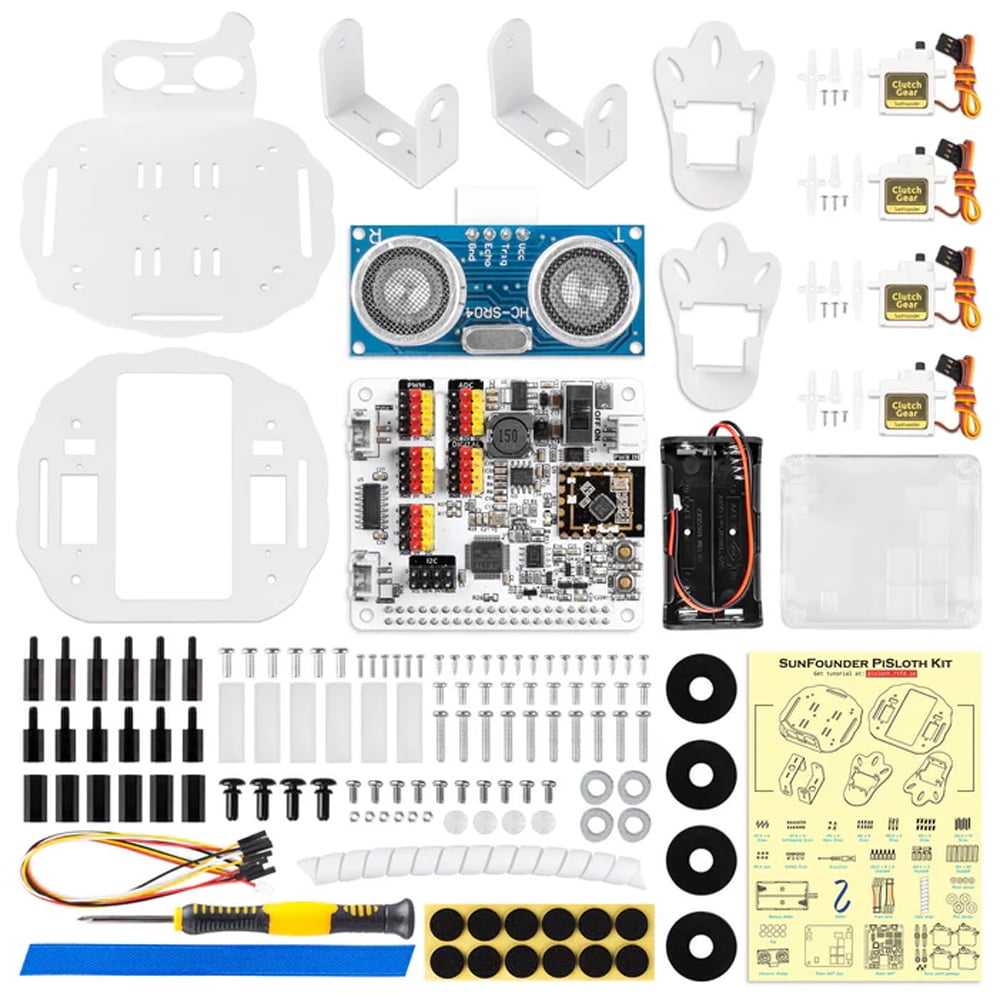 SunFounder PiSloth AI Programmable Robot Kit for Raspberry Pi – DIY ...