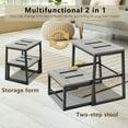 2 Step Stool for Adults Kids, Heavy Duty Sturdy Steel Frame with Wooden ...