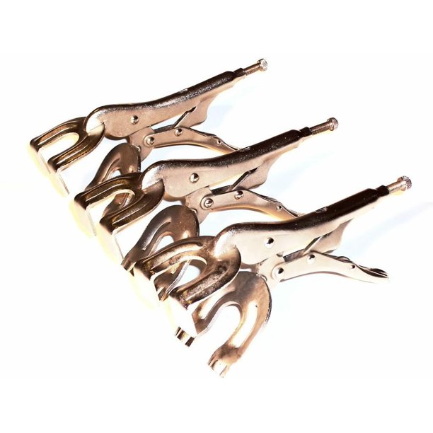 Locking Clamps Set 9" 2 Prong Welding Vise Clamp 3 Pcs Locking Plier ...
