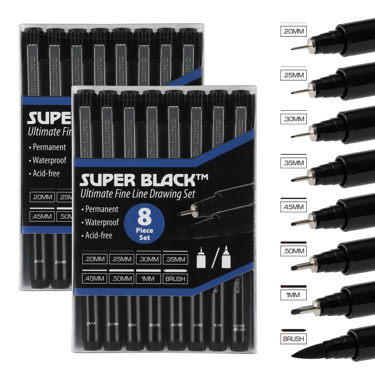 Creative Mark Ultimate Fine Line Drawing Pens Super Black, Permanent ...