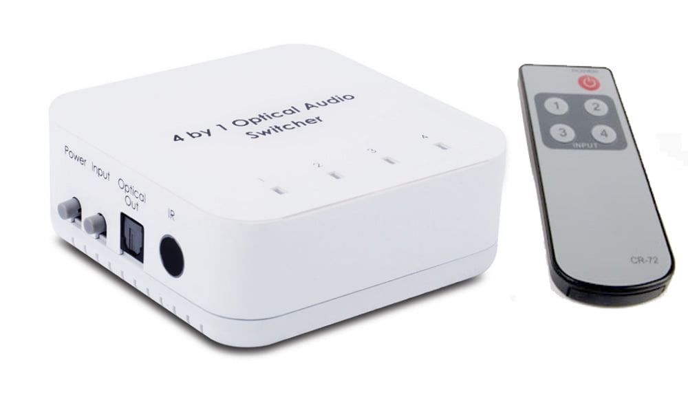 4-Port Digital Optical Audio Switch With IR Remote + Manual Selection ...