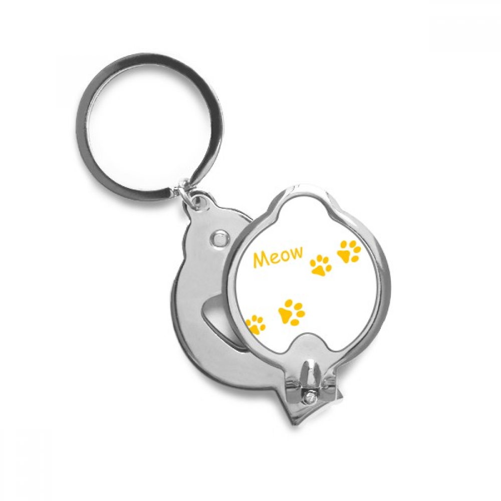 Cat Mewing Animal Yellow Footprint Art Paw Print Finger Nail Clippers ...