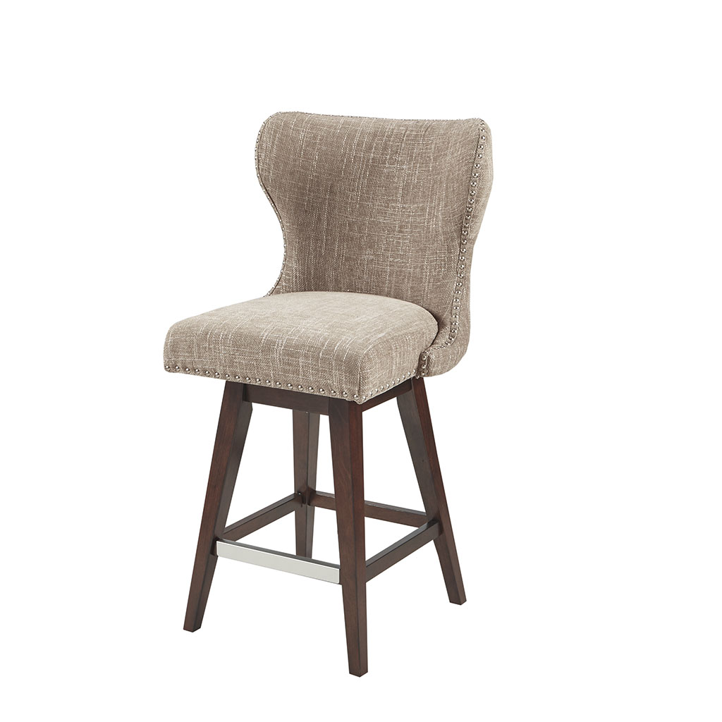 Counter Height Swivel Upholstered Barstool, 180 Degree Swivel Bar Stool ...