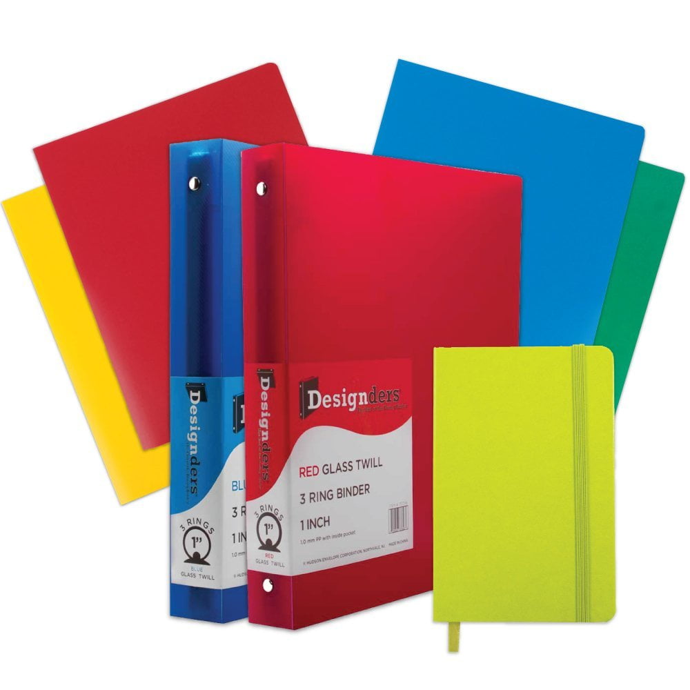 JAM Back To School Assortments, Green, Heavy Duty Folders (4), 1 inch ...