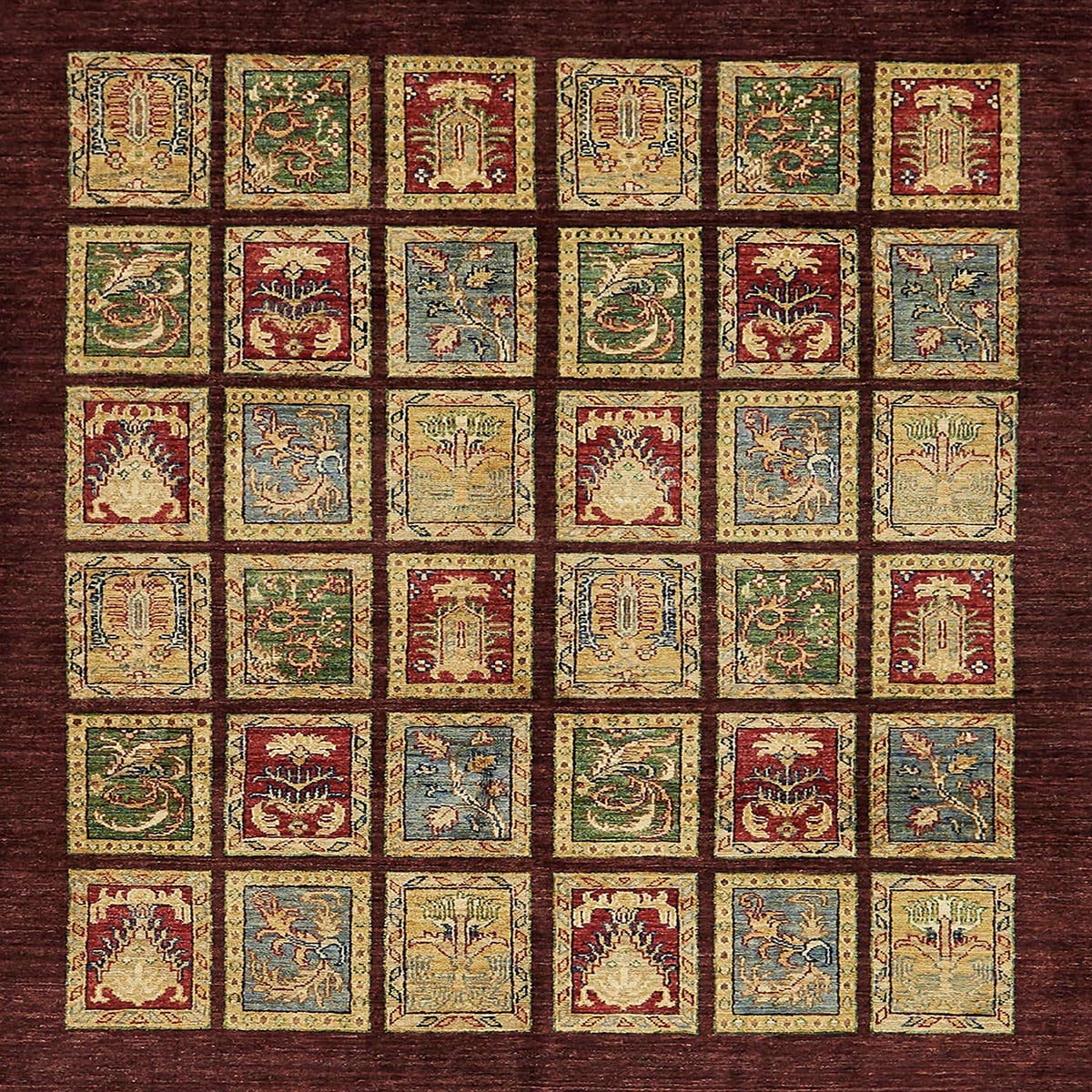 Ahgly Company Indoor Square Abstract Red Abstract Area Rugs, 4' Square ...