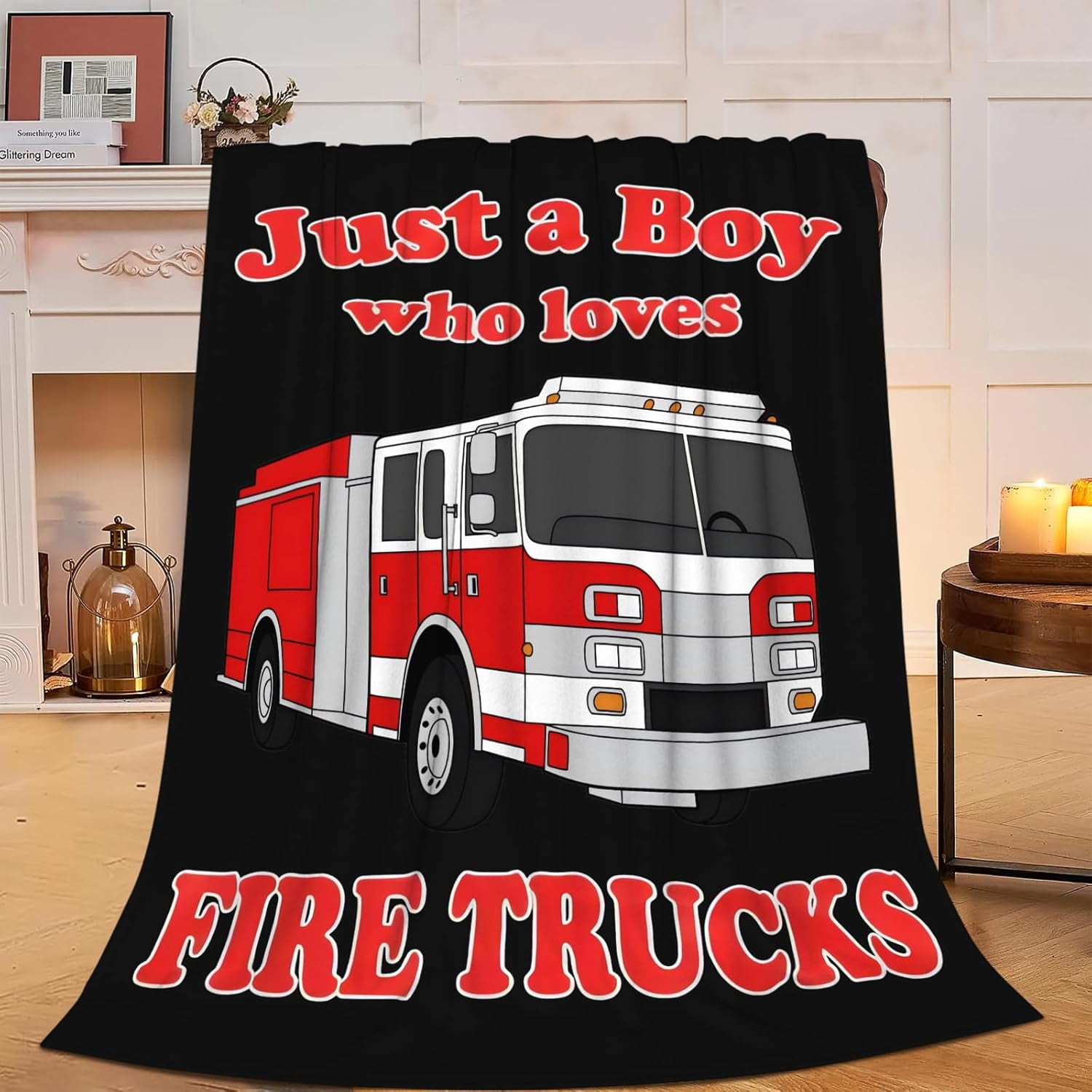 Click here for Goodthings Fire Truck Blanket Soft Cozy Fire Engin... prices