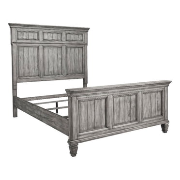 Pemberly Row Upholstered Wood Queen Panel Bed in Sand Wash and Natural ...