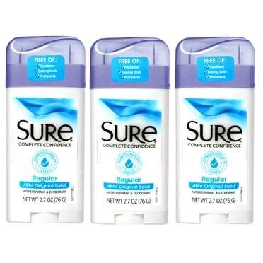 Sure Deodorant Antiperspirant, 6 Ounce Aerosol, Regular Fragrance, Stay ...