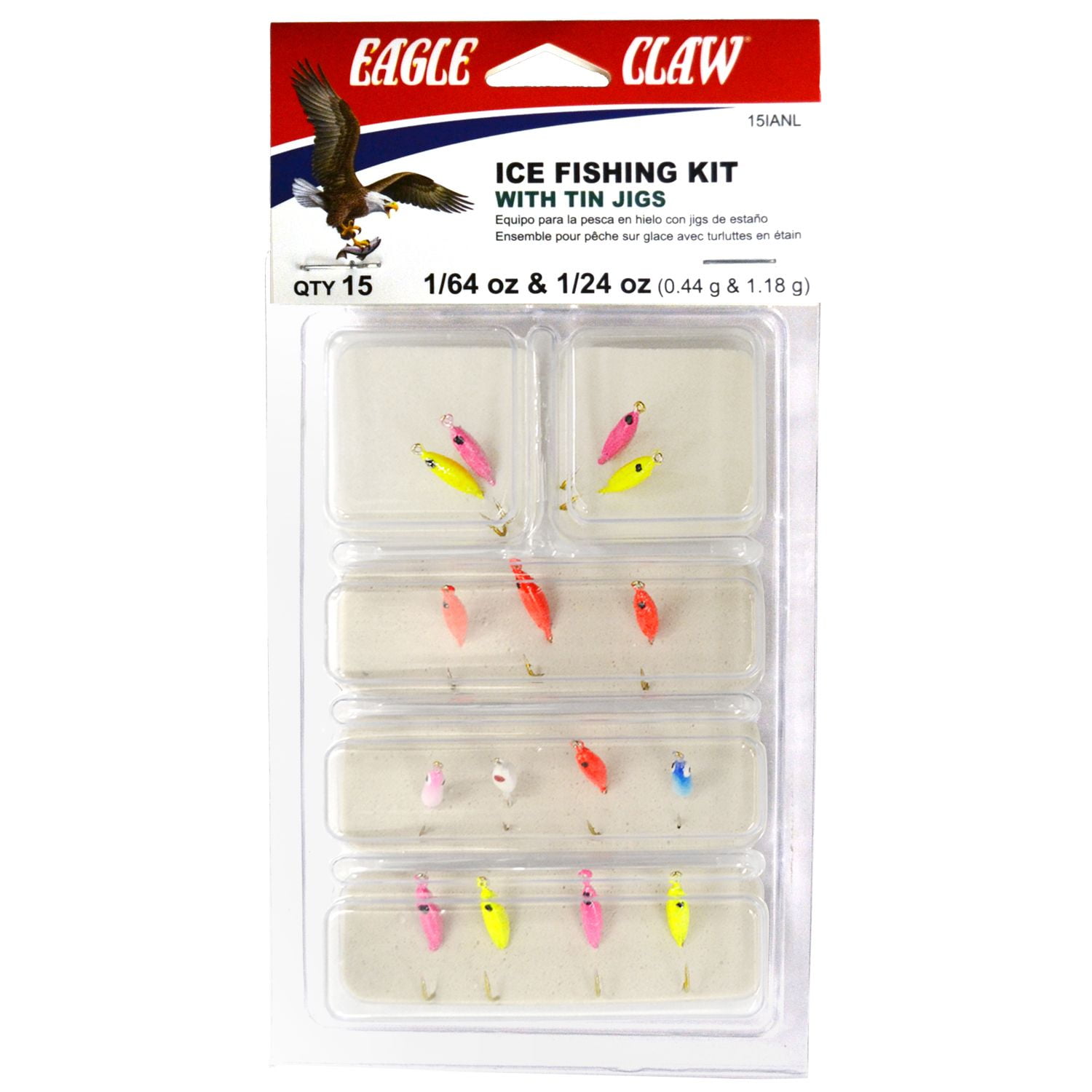 Eagle Claw 15 Piece Ice Jig Kit - Walmart.com