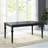 Contemporary Glass-Insert Dining Table, Black - Walmart.com