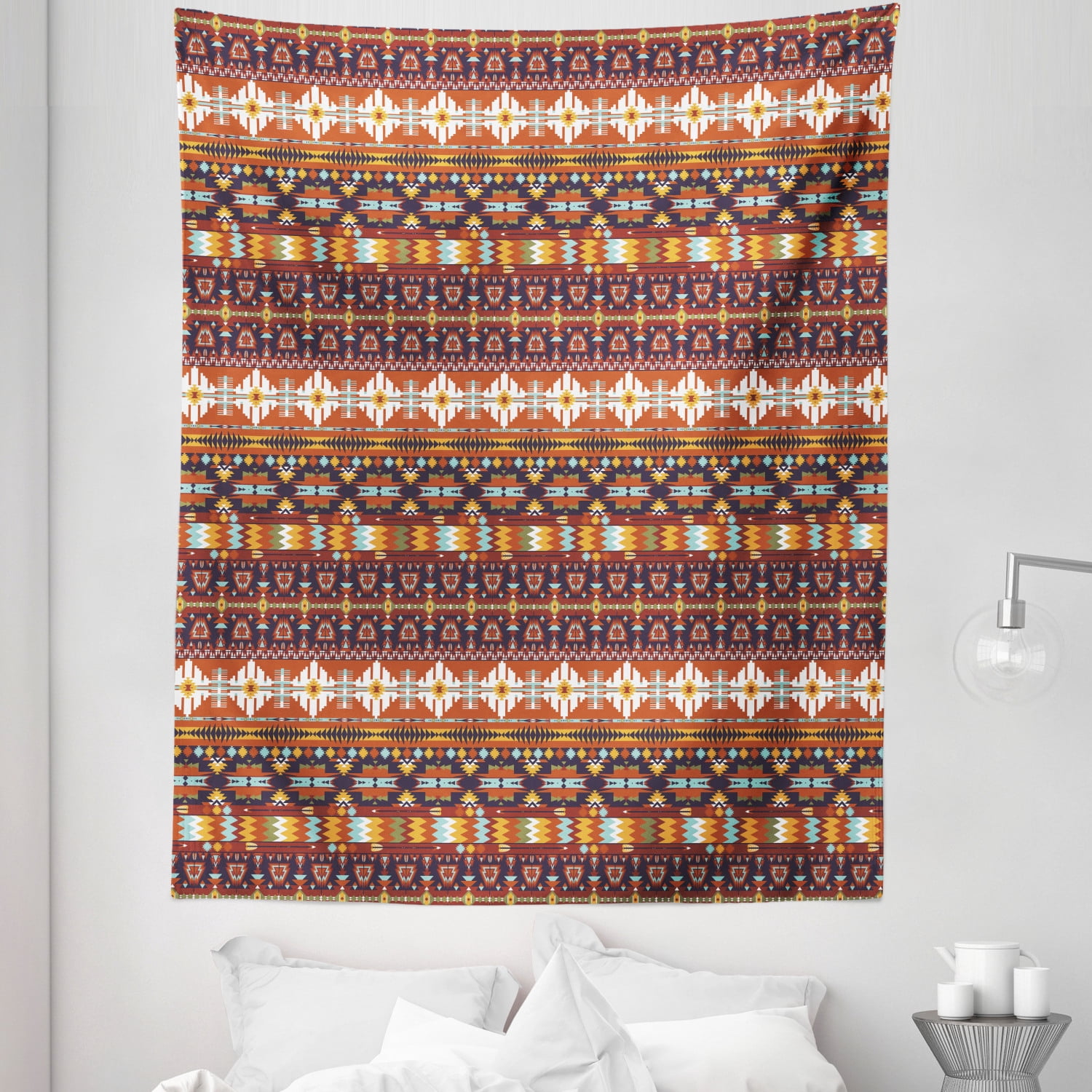 Colorful Tapestry, Abstract Geometrical Native Aztec Style Composed ...
