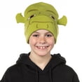 Shrek Costume Beanie Green Ogre Character Face Cuff Knit Beanie Hat w ...
