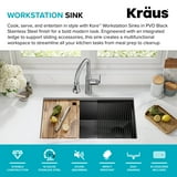 Kraus Kore Workstation 32 Undermount Stainless Steel Kitchen Sink, PVD ...