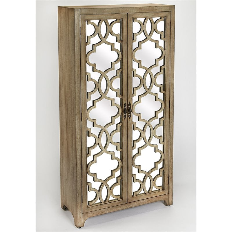 Beaumont Lane Mirrored Armoire in Greige - Walmart.com