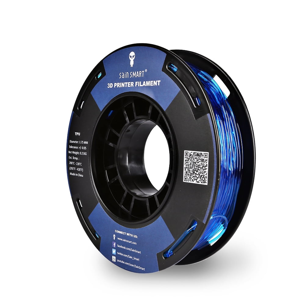 SainSmart Blue Flexible TPU 3D Printing Filament, 1.75 mm, 250g ...
