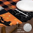 Check Halloween Round Tablecloth, Fitted Table Cover with Elastic for ...