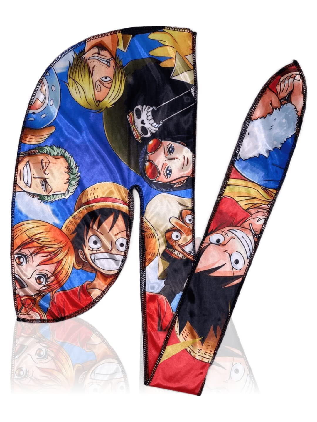Du Rags Men CROWN Art Silky Pattern Anime Durag With Long Tails - Satin ...