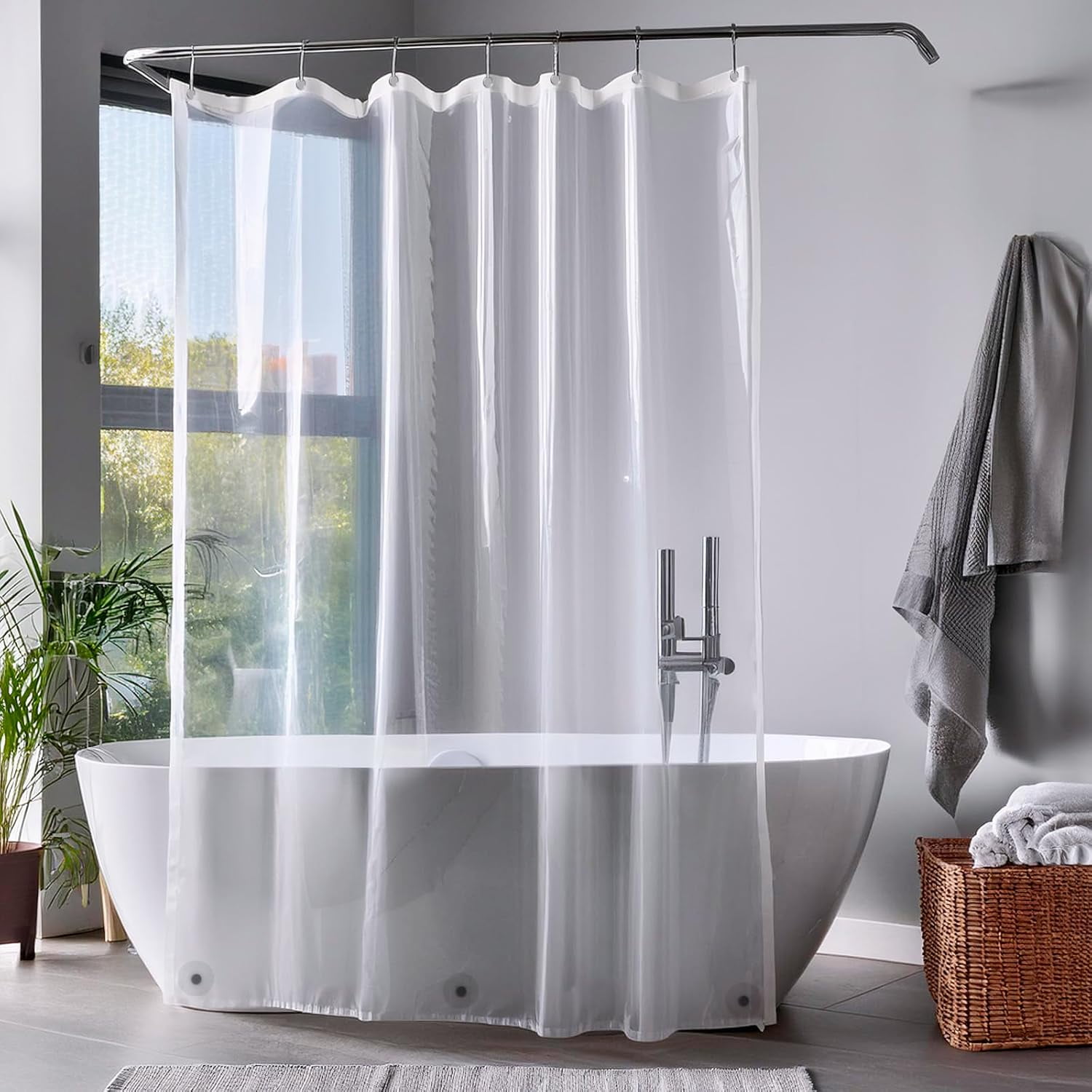 Click here for Salafire Clear Shower Curtain Liner - 72 X 72 Prem... prices