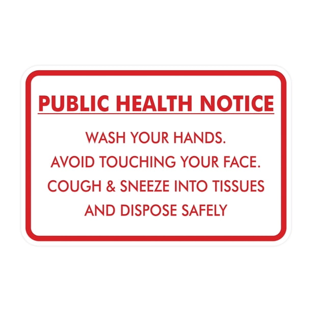 Classic Framed Public Health Notice Wash Your Hands Sign (White/Red ...