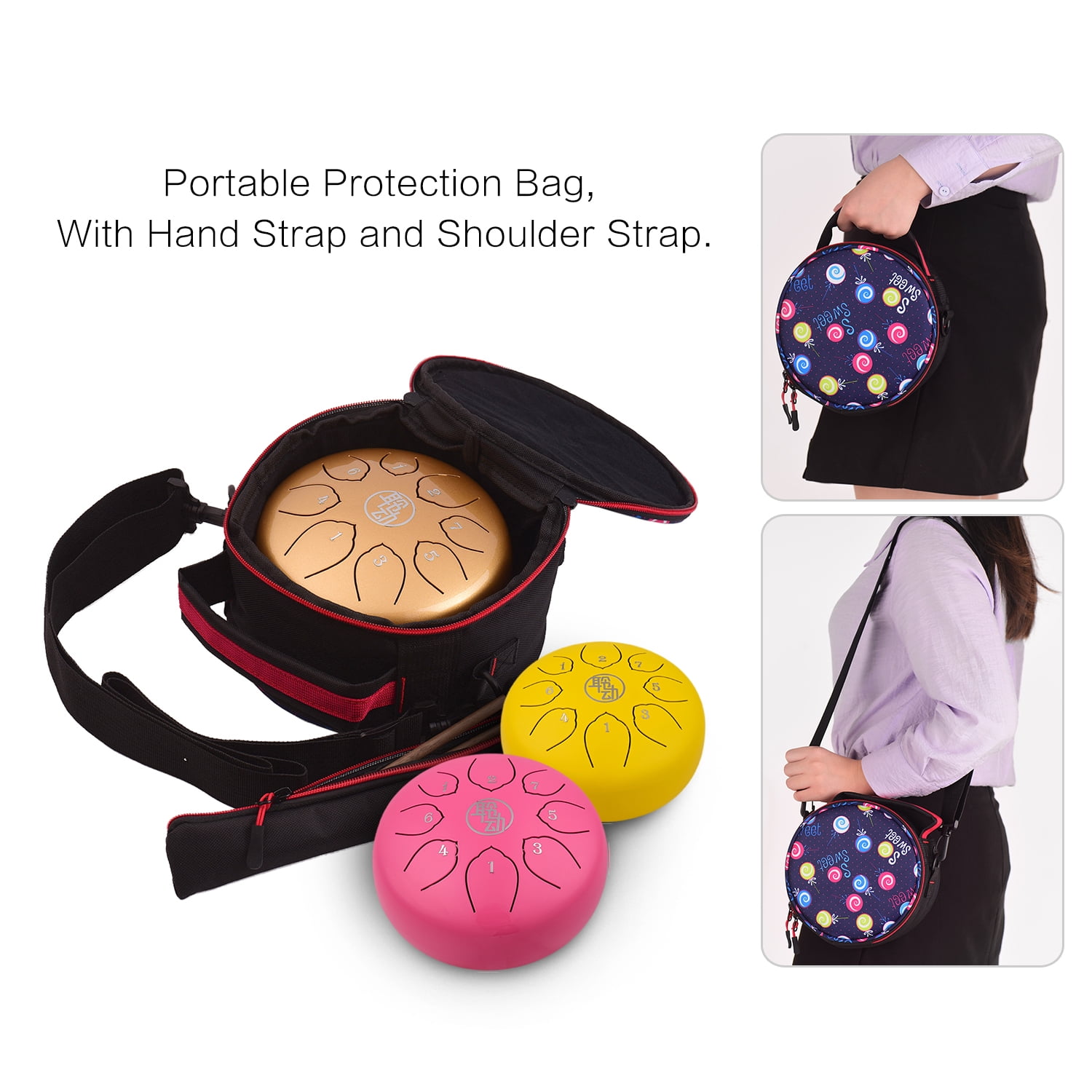 Buy 6 Inch Steel Tongue Drum Handpan Drum 8-Notes C-Key Percussion ...