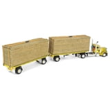 First Gear DCP 1/64 Peterbilt 379 & 2 Pup Flatbeds with Hay Loads, 2024 ...