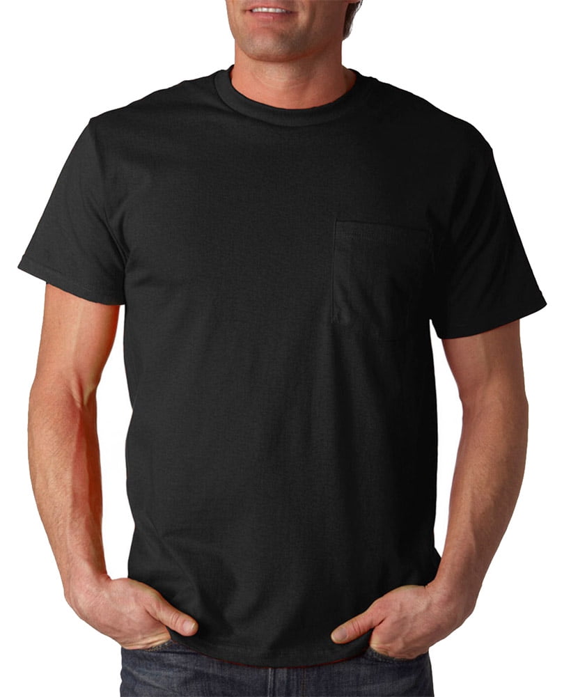 3930P Cotton Pocket T-Shirt -Black-Medium - Walmart.com