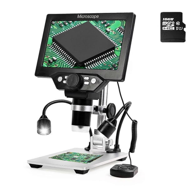 7' LCD Digital Microscope, 1200X 1080P HD Coin USB Microscope with 10 ...